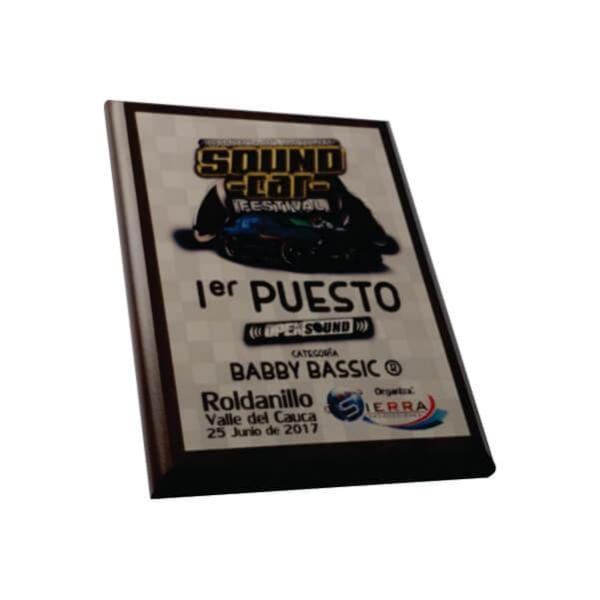 Placa de Reconocimiento en Madera con Lamina Sublimada | Comprar