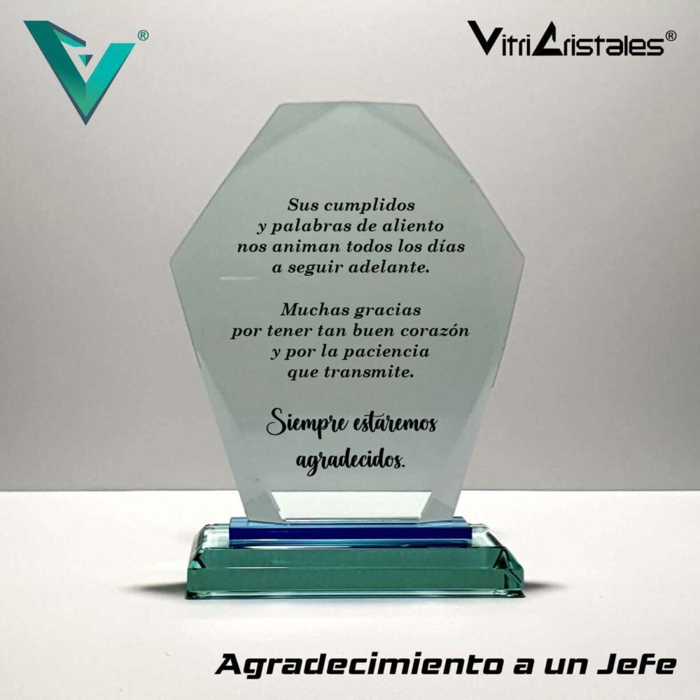 Palabras de agradecimiento a un jefe • VitriCristales | Placas de ...