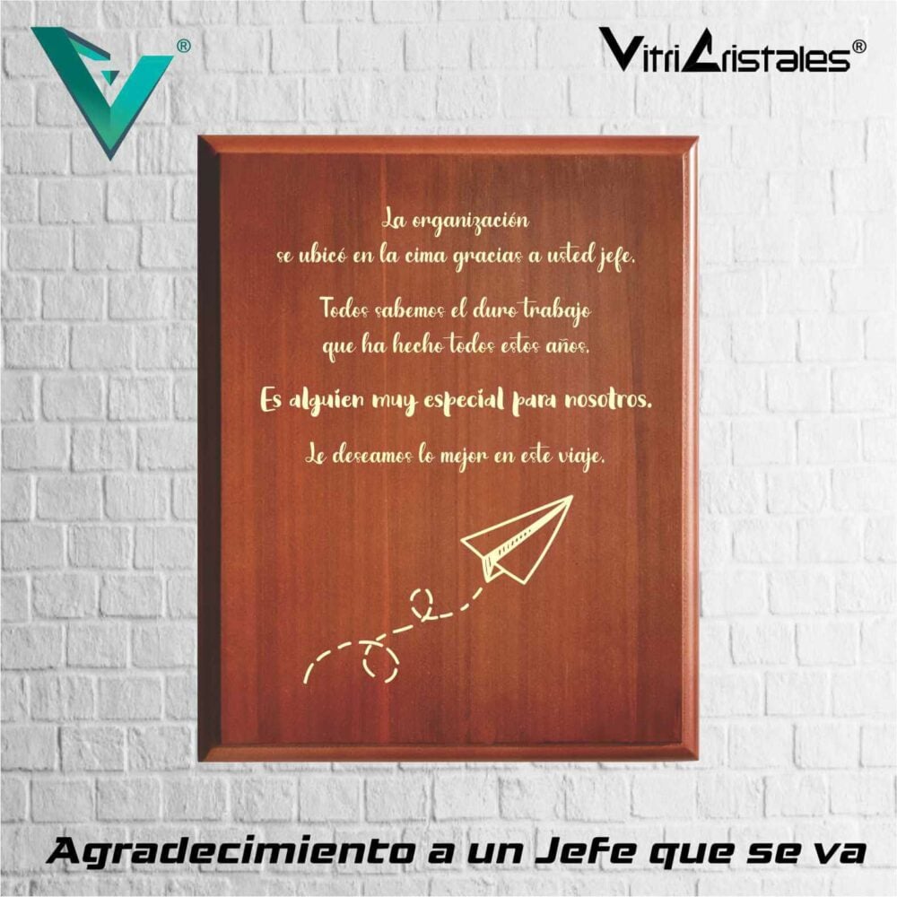 Palabras de agradecimiento a un jefe • VitriCristales | Placas de ...
